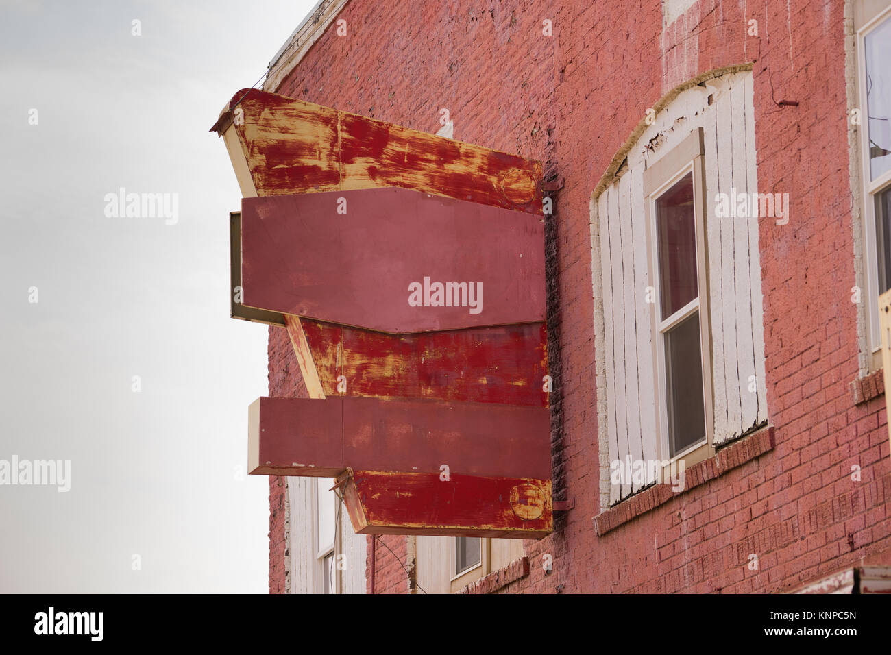 Red and Yellow painted Sign and commercial store front facade Stock ...