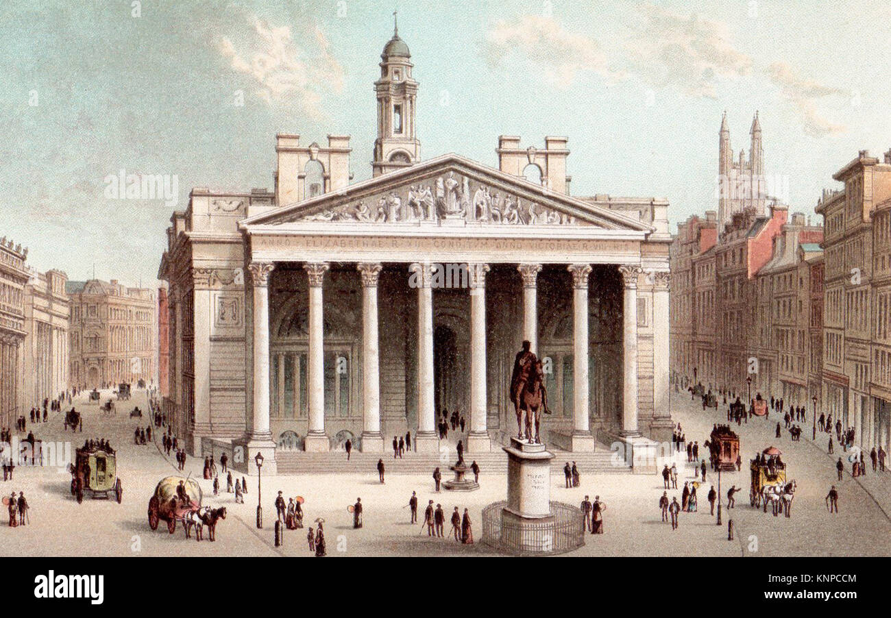 Royal Exchange, London, Victorian illustration Stock Photo - Alamy