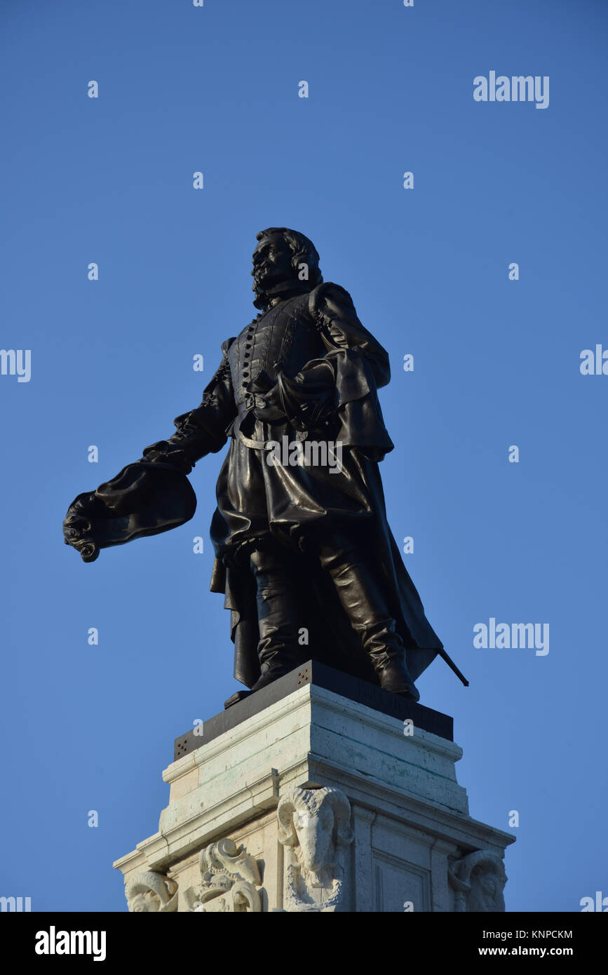 Canada, Quebec, Quebec City, Old Quebec Statue of Samuel de Champlain ...