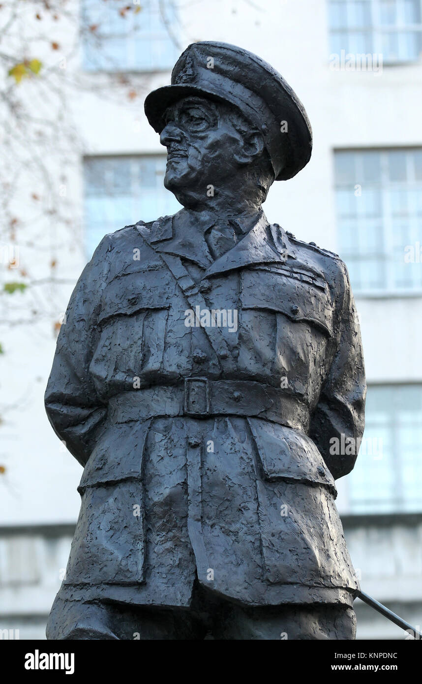 London, UK. 12th December, 2017. Statue of Field Marshal Alan Francis ...