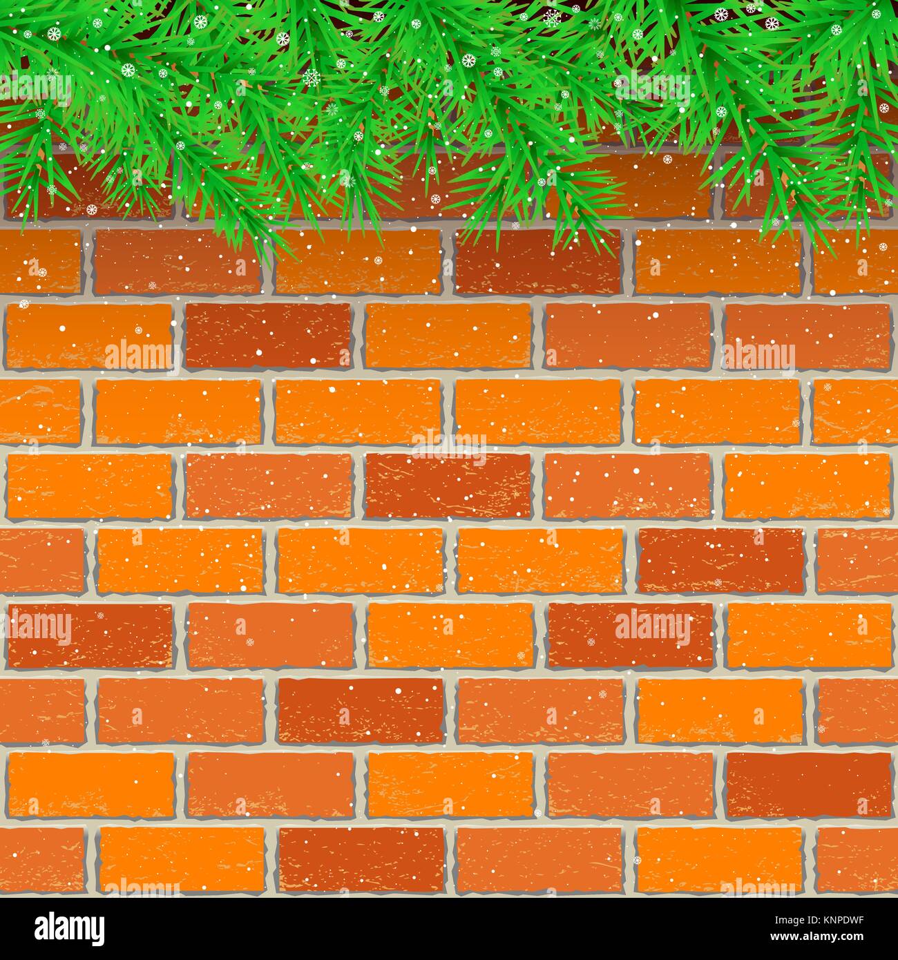 Spruce snow red brick background Stock Vector Image & Art - Alamy