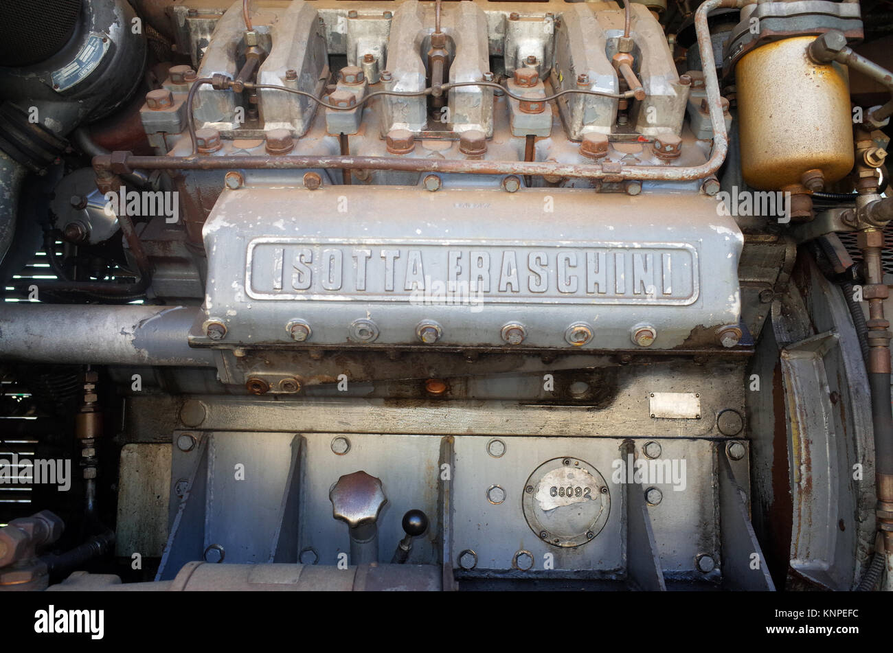 Diesel engine Isotta Fraschini for locomotive Sardinian railways Stock ...