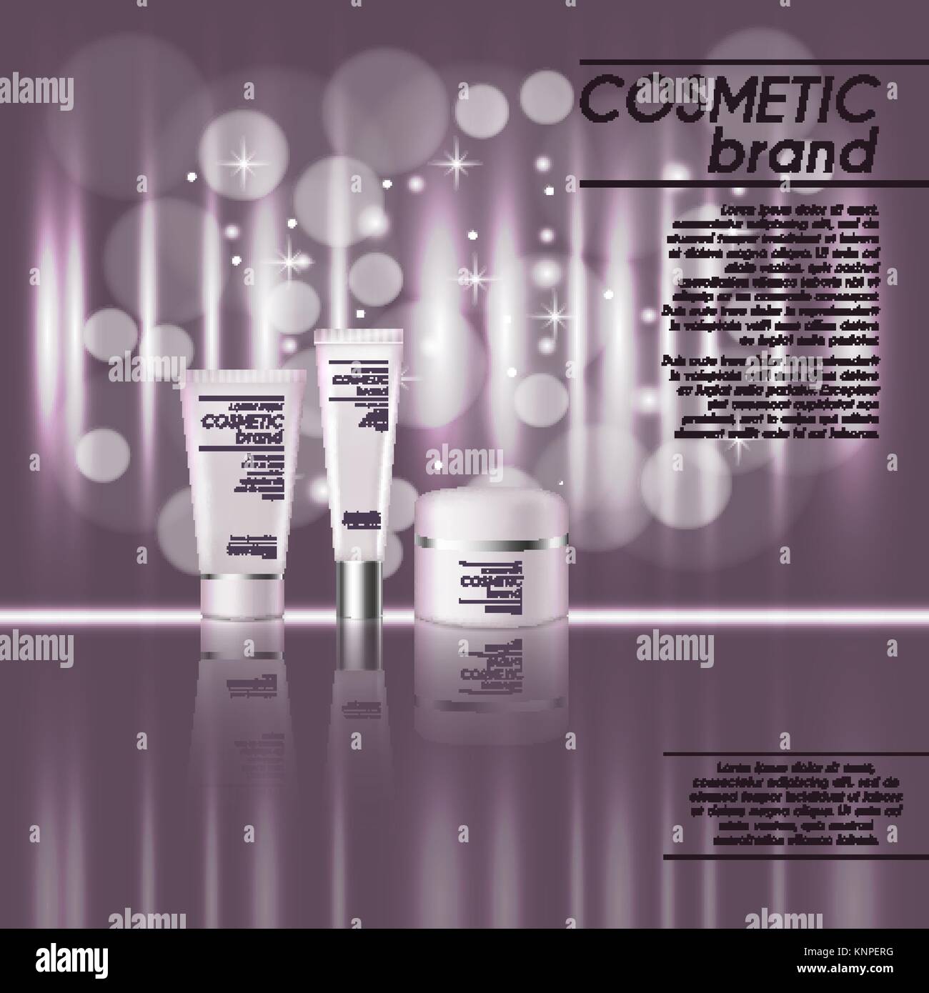 3D realistic cosmetic bottle ads template. Cosmetic brand advertising ...