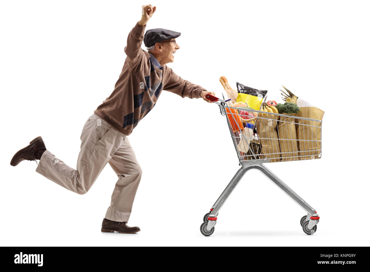 Man pushing cart filled up hi-res stock photography and images - Alamy