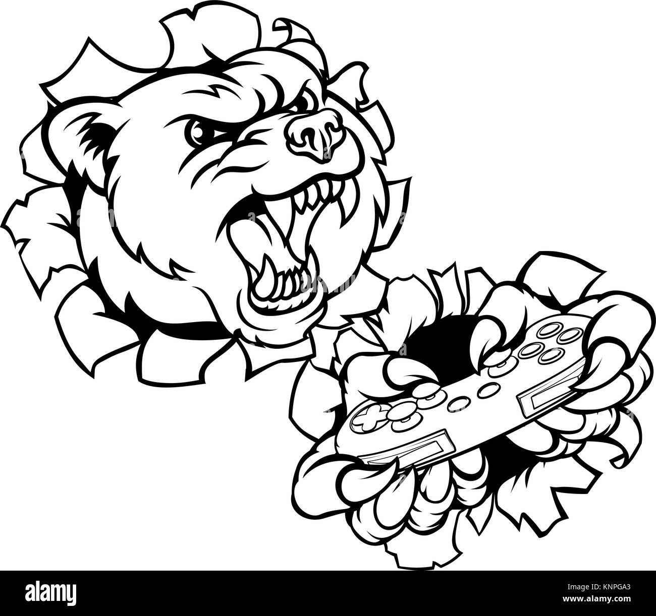 White bear tattoo illustration Stock Vector Images - Alamy