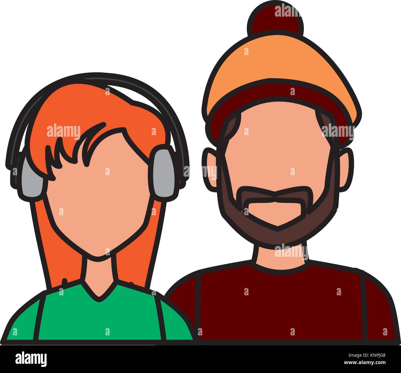 Winter couple avatar Stock Vector Image & Art - Alamy