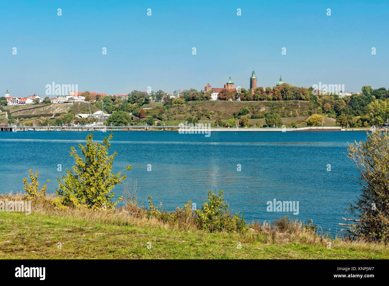 Tumskie Hill overlooking the Vistula River in Plock, Poland Stock Photo ...