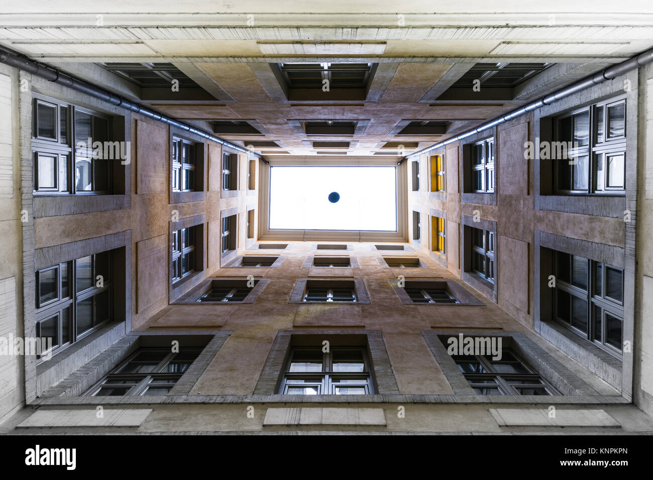 Looking Up Skylight Windows Perspective Illusion No Floor Sky White ...