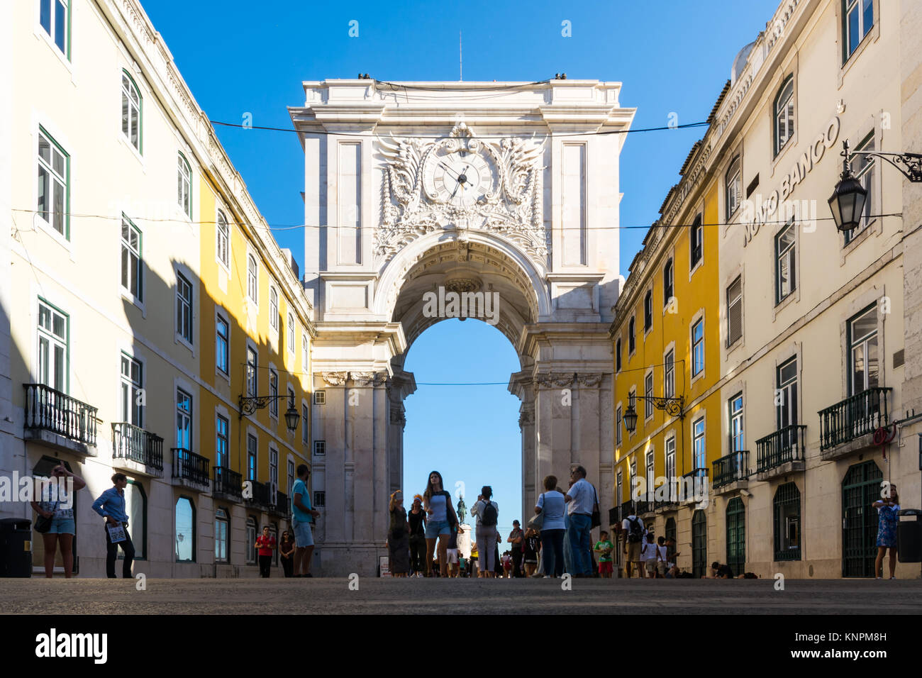 Arco da Rua Augusta in Lisbon Portugal on Snny Summer Vacation in ...