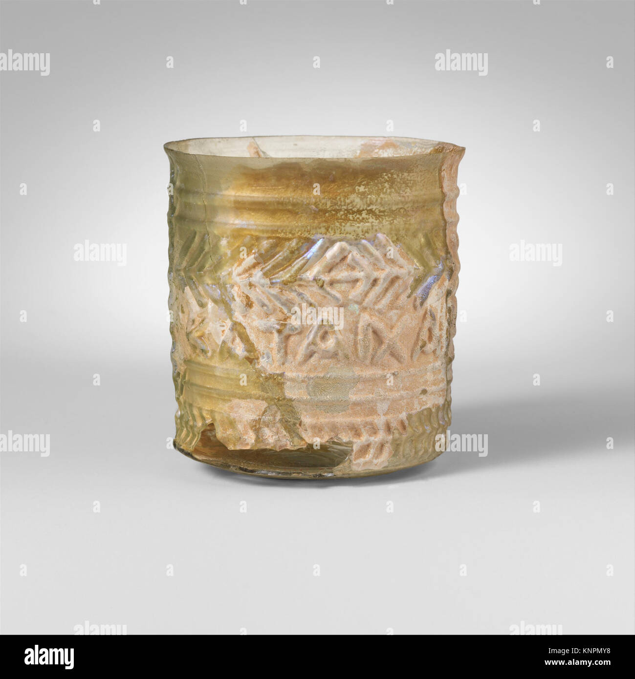 Glass beaker with inscription MET DP120969 254998 Roman, Syrian, Glass ...