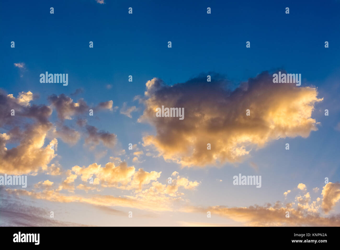Beautiful Sunset Clouds with Fiery Colors in Sky without Land Stock ...