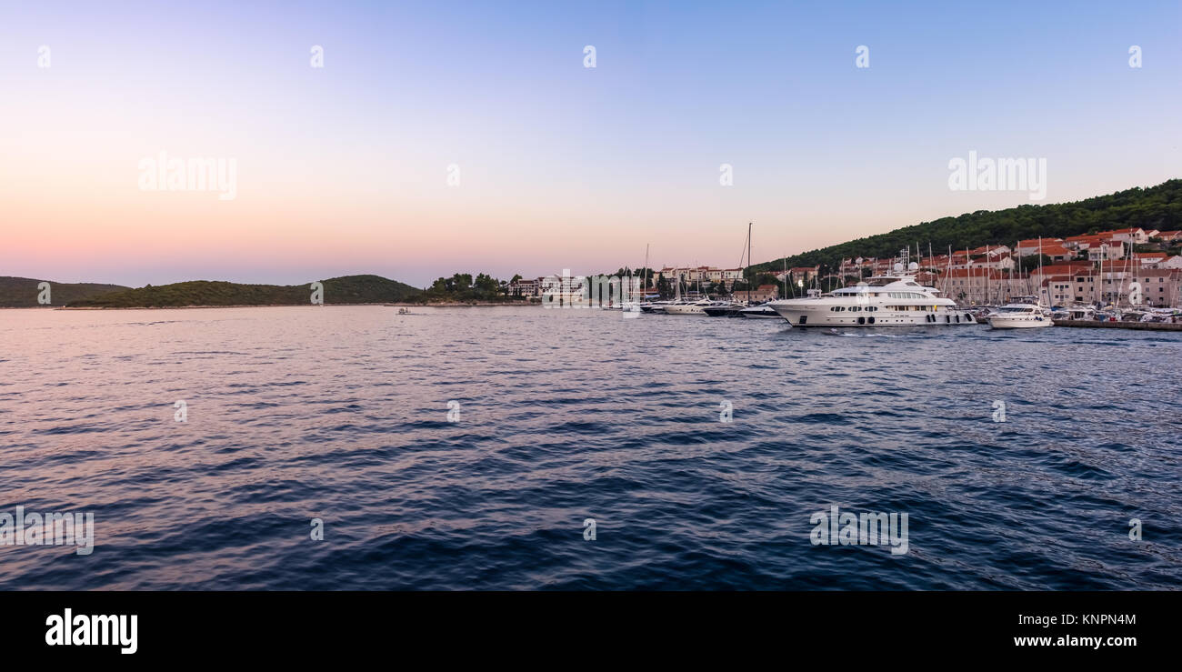 Beautiful Sunset Dusk Ocean Mountain Landscape in Croatia European ...