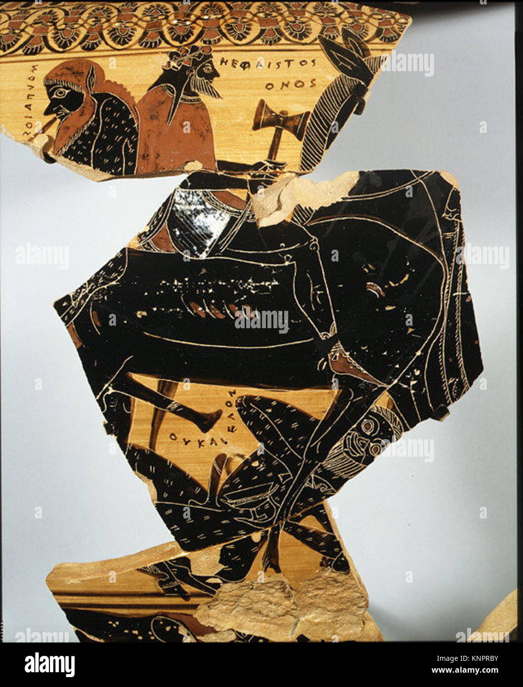 Fragmentary terracotta column-krater (bowl for mixing wine and water ...