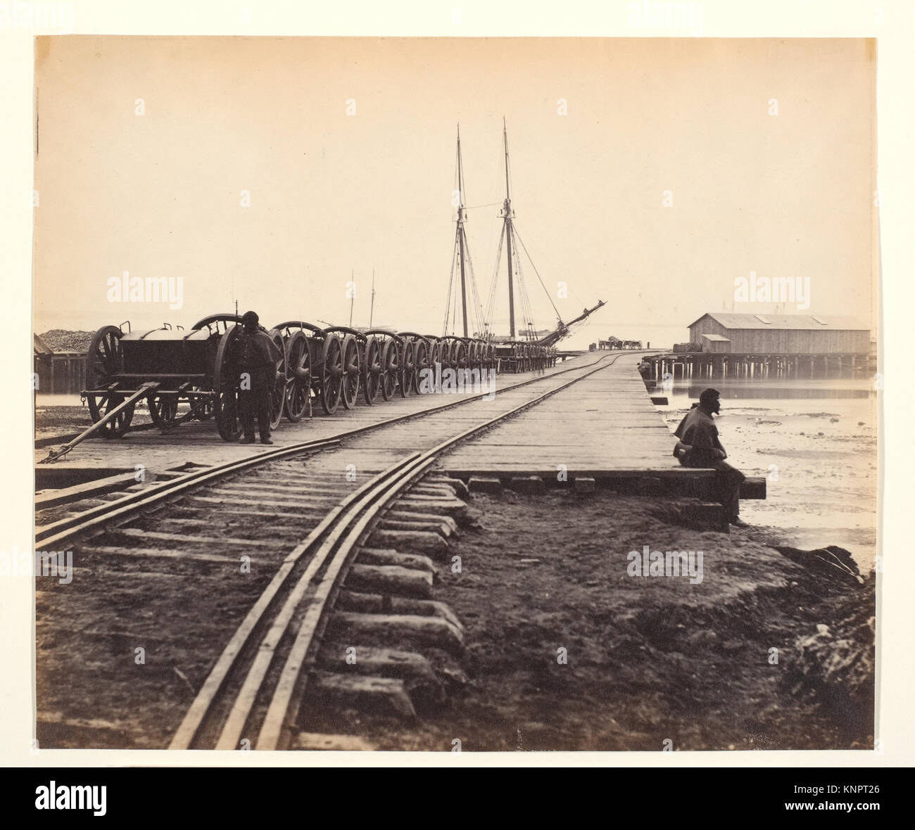 View of Ordnance Wharf at City Point, Virginia, showing dock structures ...