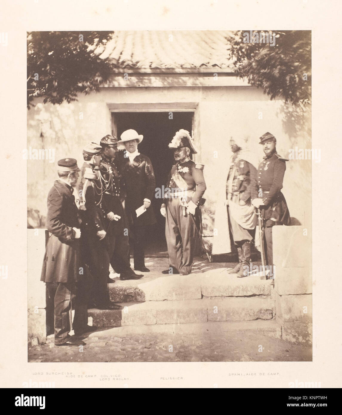 Photograph showing a group of military personnel at a headquarters ...