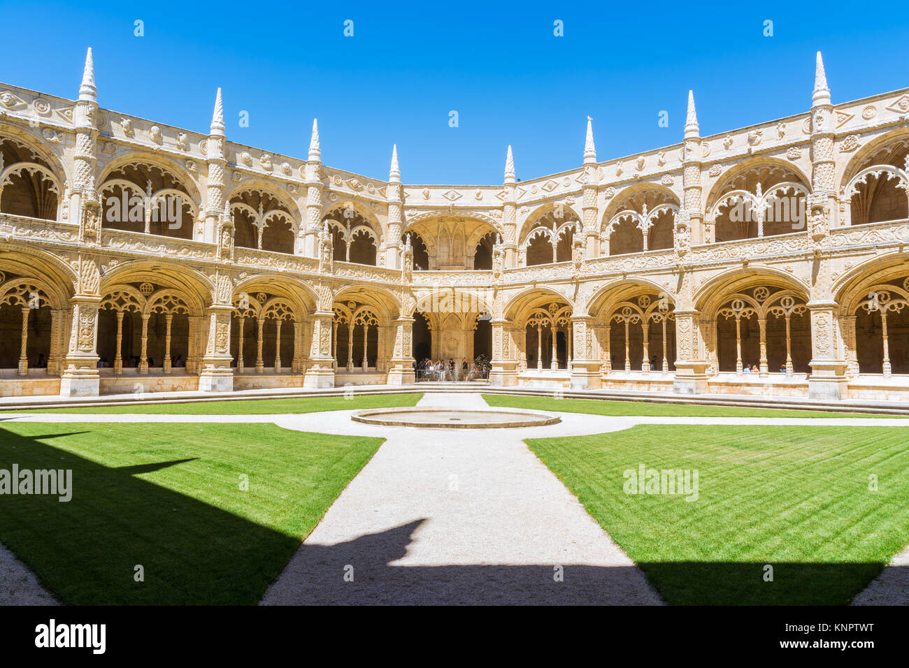 Mosterio dos Jeronimos Interior Courtyard in Lisbon Portugal During ...