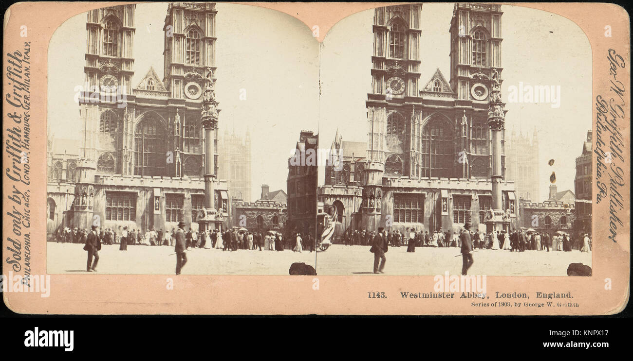 -Group of 5 Stereograph Views of Westminster Abbey, London, England ...
