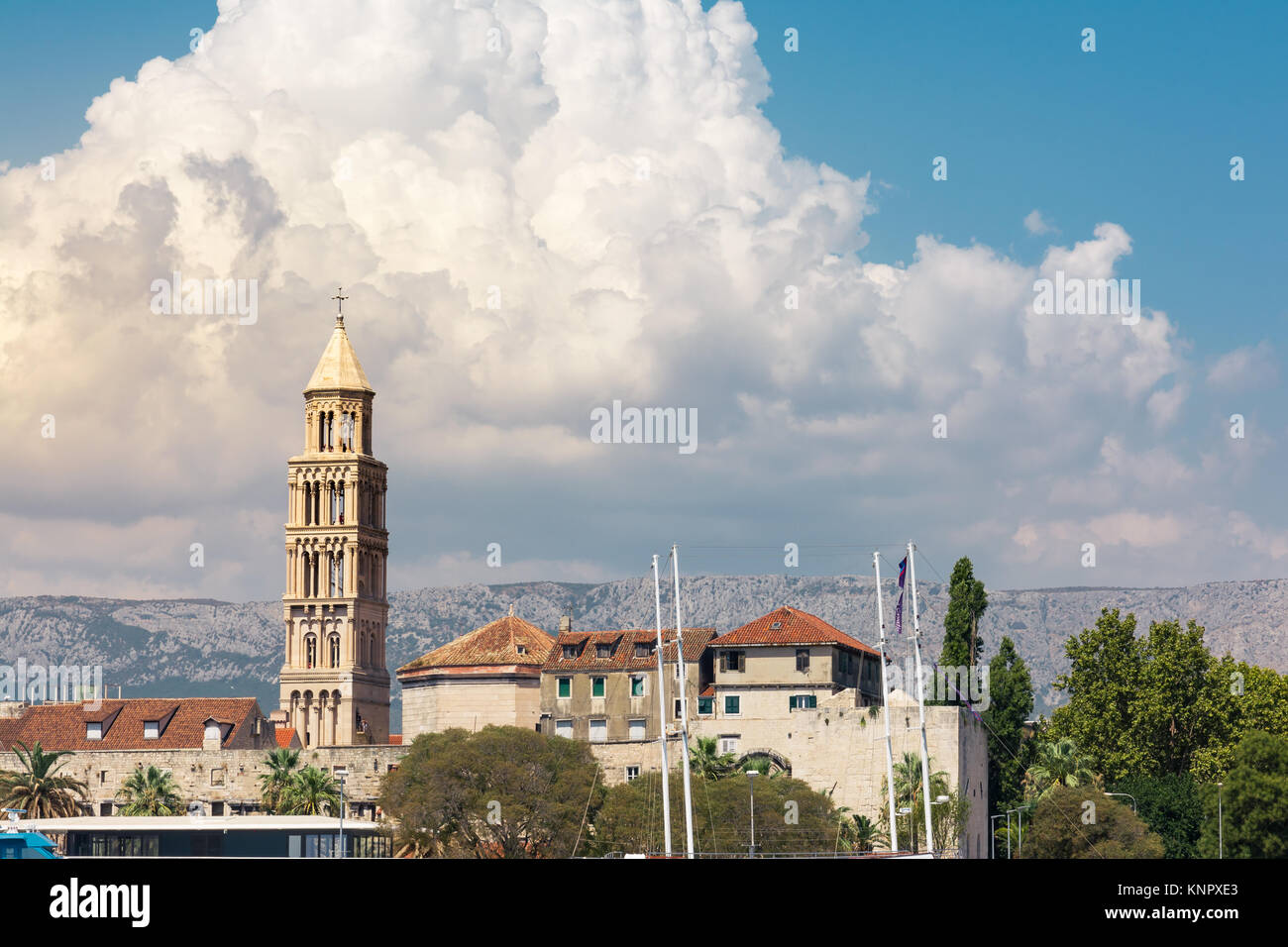 Split Croatia Daytime Landscape Panorama European City Tower Mountains ...