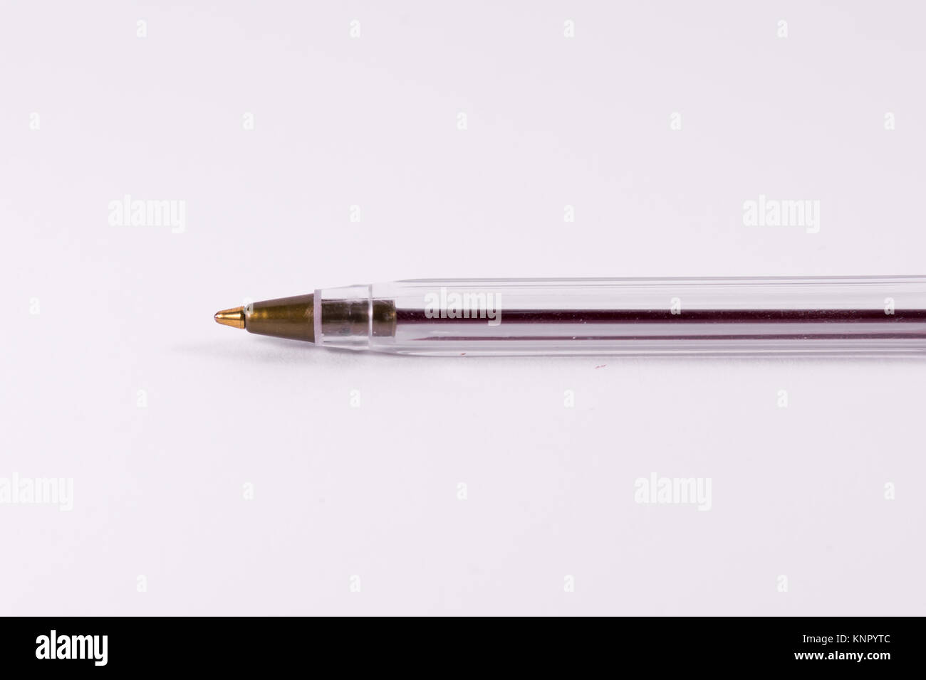 Red Pen Tip Cap Tube Plastic Clear Office Supply White Background ...