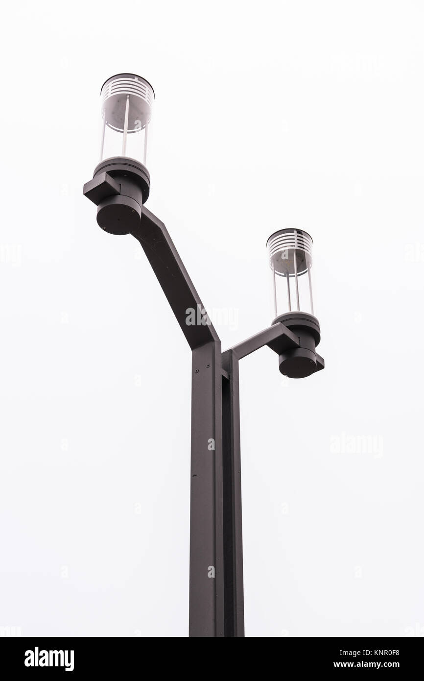 White Black Isolated Street Lamp Post Light Modern Architecture Stock ...