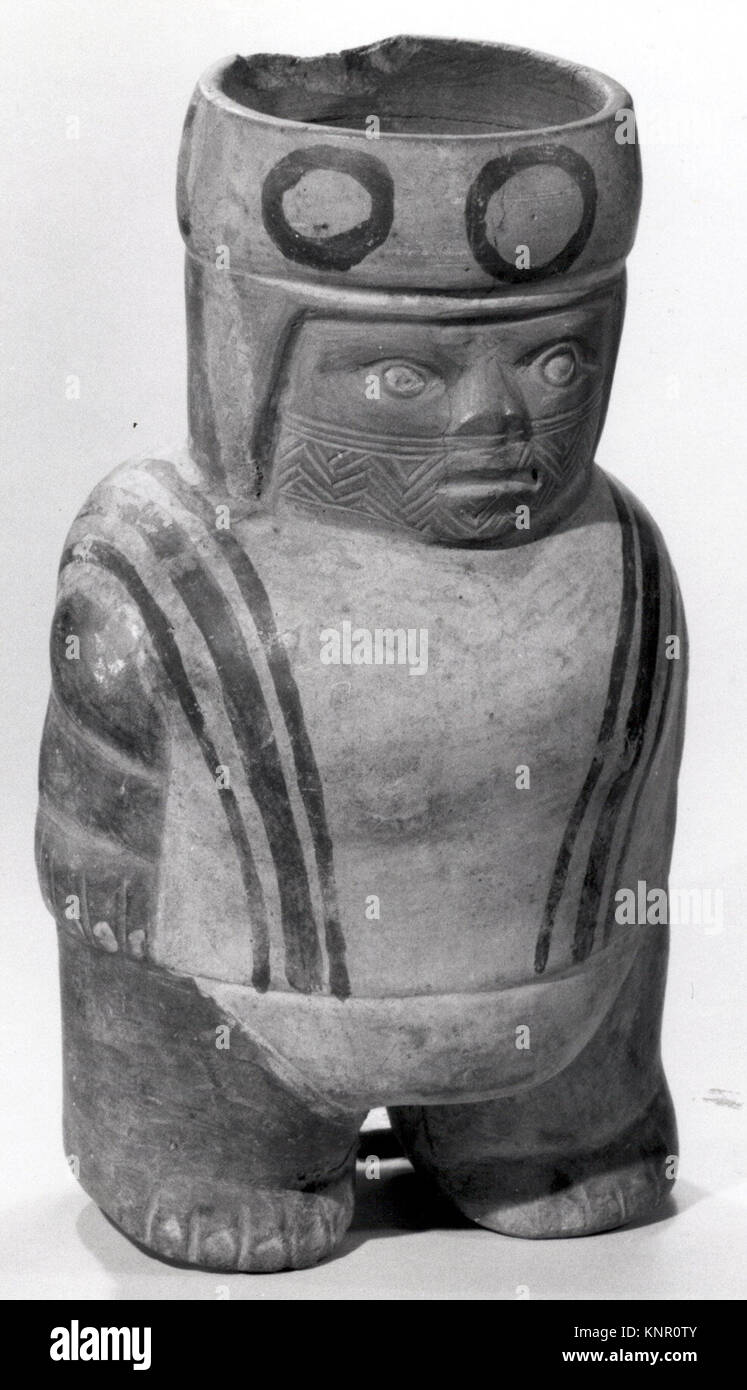 A ceramic figure jar from the MET collection, featuring human figure ...