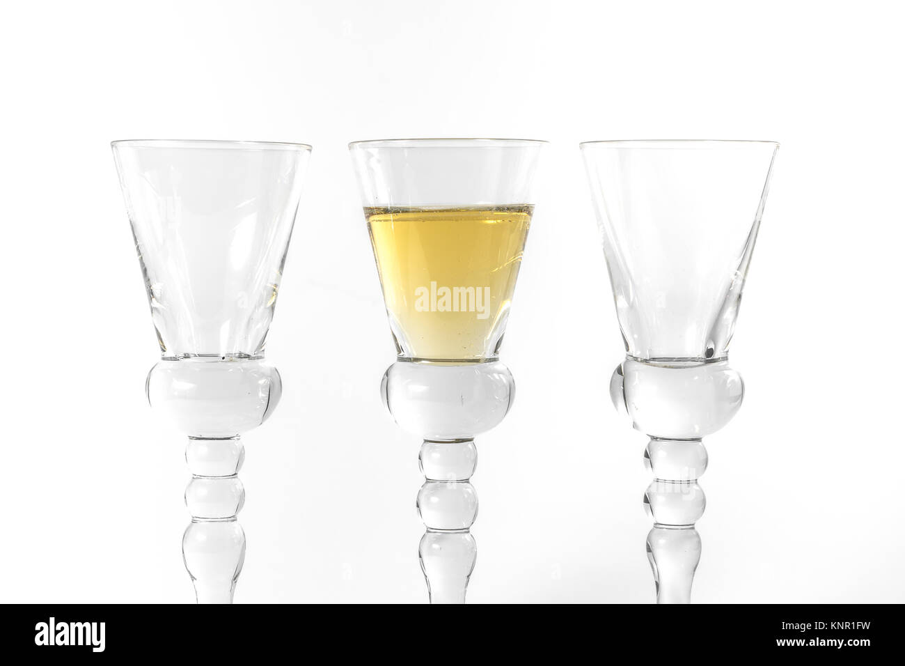 Single Shot Glass Wine Style Isolated White Background Triple Three ...