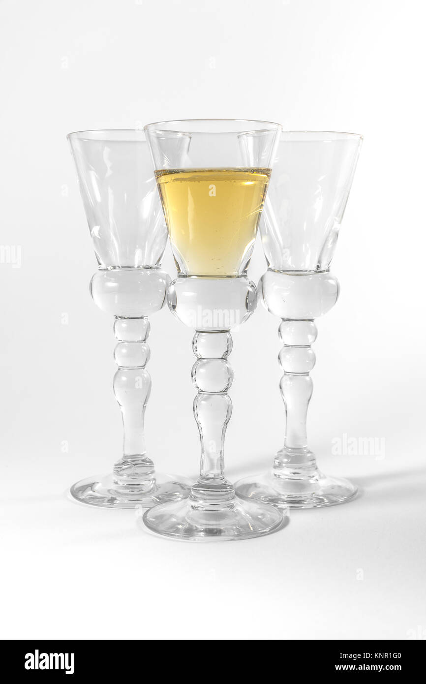 Single Shot Glass Wine Style Isolated White Background Triple Three ...