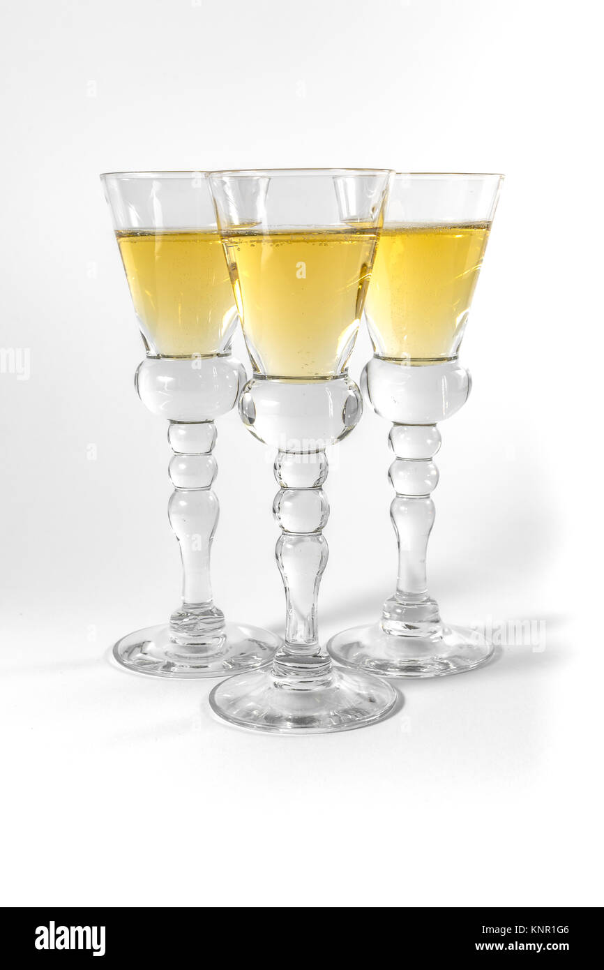 Single Shot Glass Wine Style Isolated White Background Triple Three ...