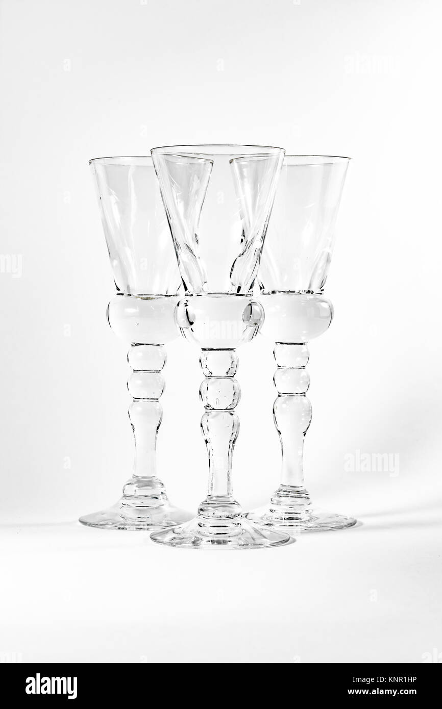 Single Shot Glass Wine Style Isolated White Background Triple Three ...