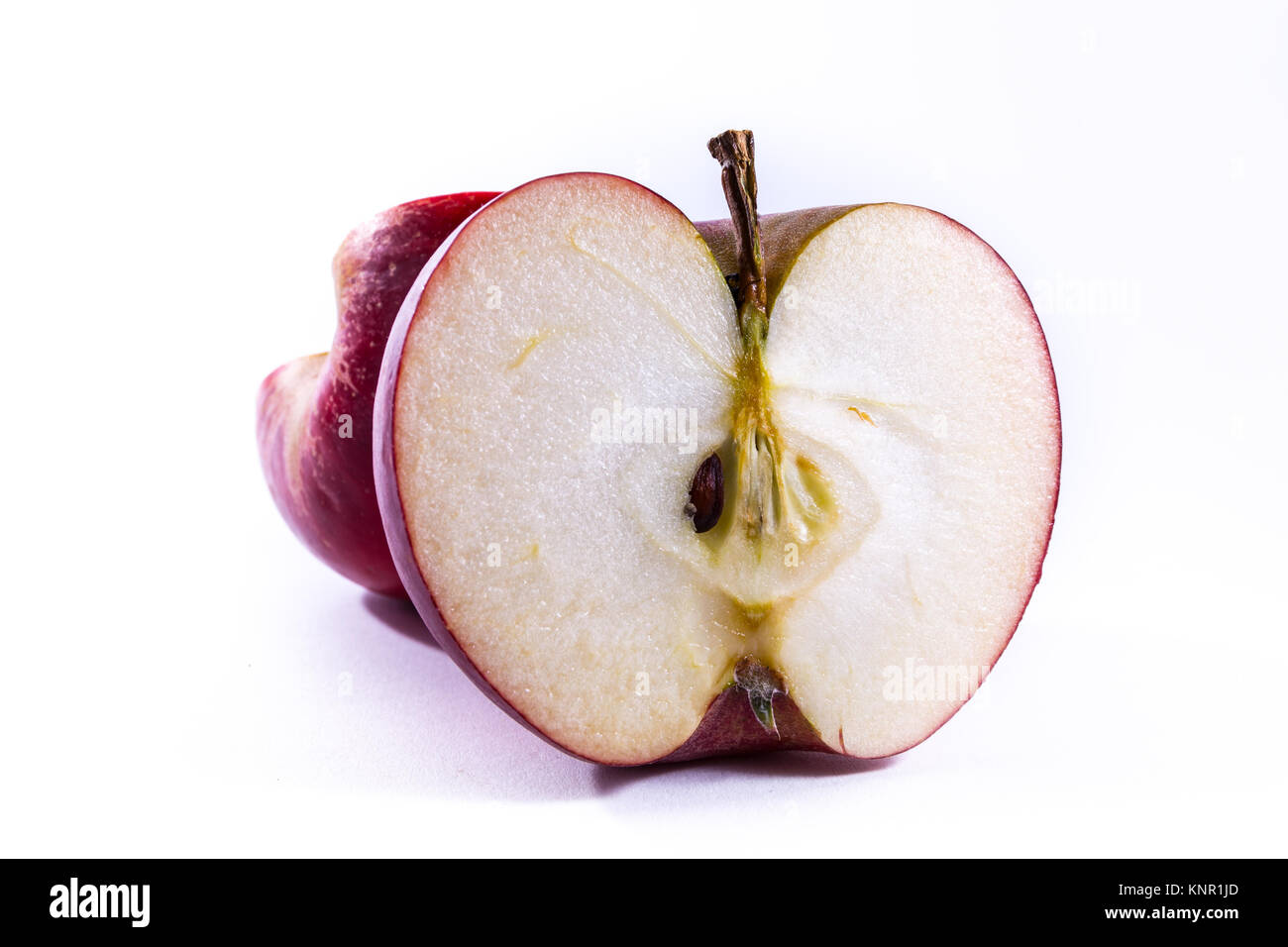 Bright Red Apple Cross Section Slice Cut Cross Section Inside Closeup ...