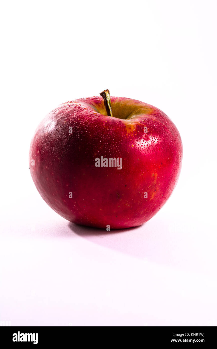 Bright Red Juicy Apple Fruit Fresh Diet Food Isolated White Background ...