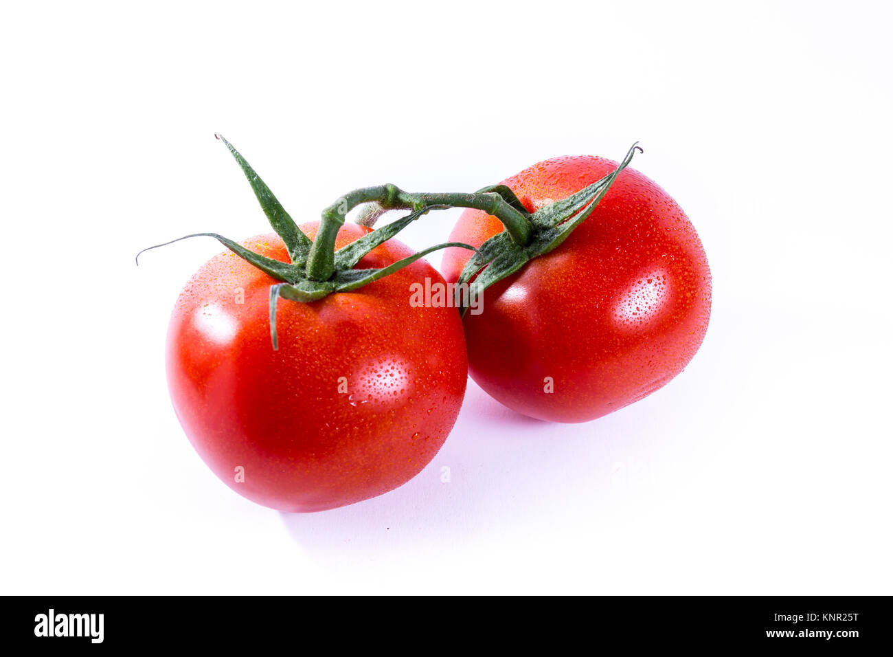 Couple Two Tomatoes Connected Stems Fresh Vegetables Cooking Ingredient ...