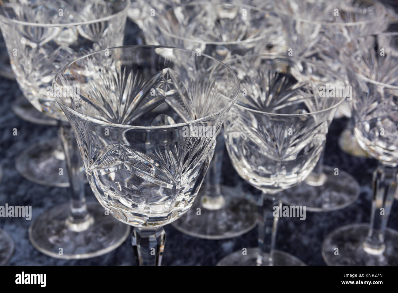 Fine Crystal Glasses Shining Felt Table Product Drinking Gastronomy ...