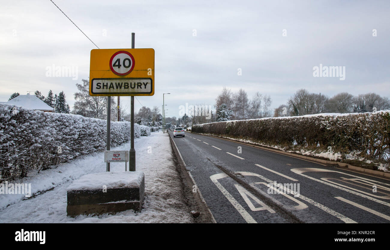 Shawbury in Shropshire, where temperatures fell to -13C as Britain had ...