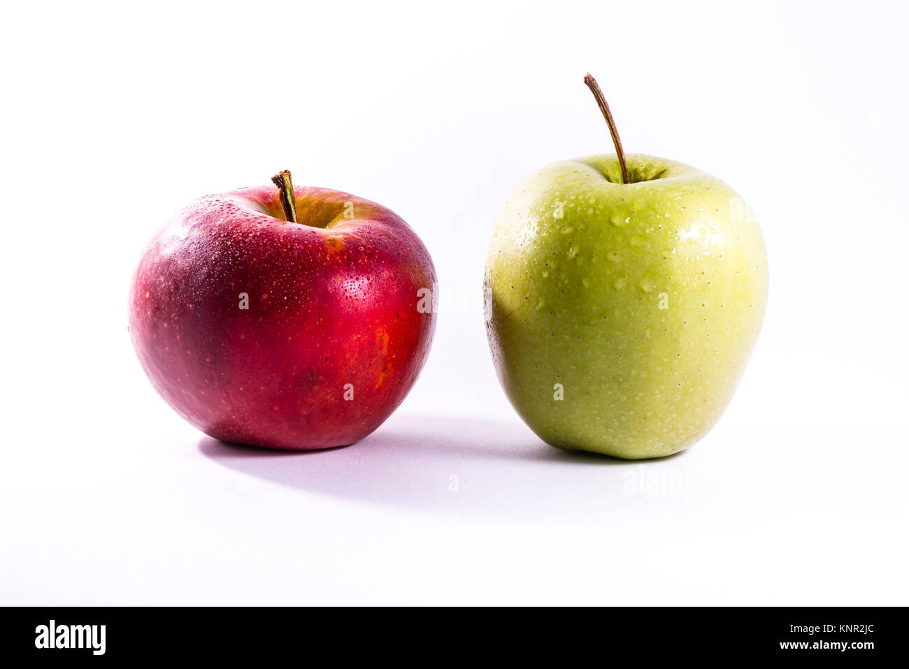 Red Green Apples Together Pair Couple Fruit Fresh Food Delciious White ...