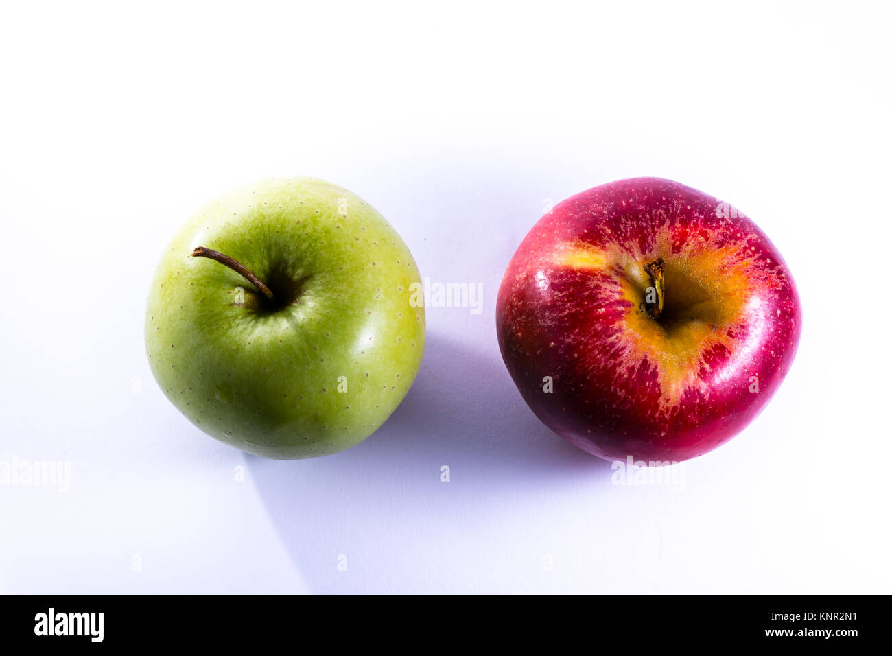 Red Green Apples Together Pair Couple Fruit Fresh Food Delciious White ...