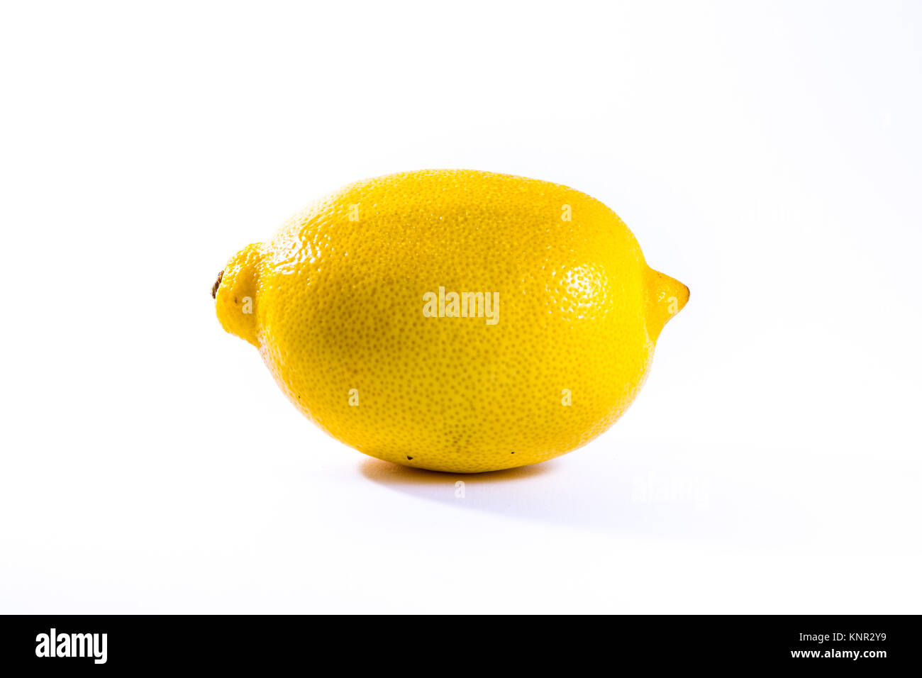 Single Lemon White Background Bright Yellow Fruit Fresh Food Stock ...