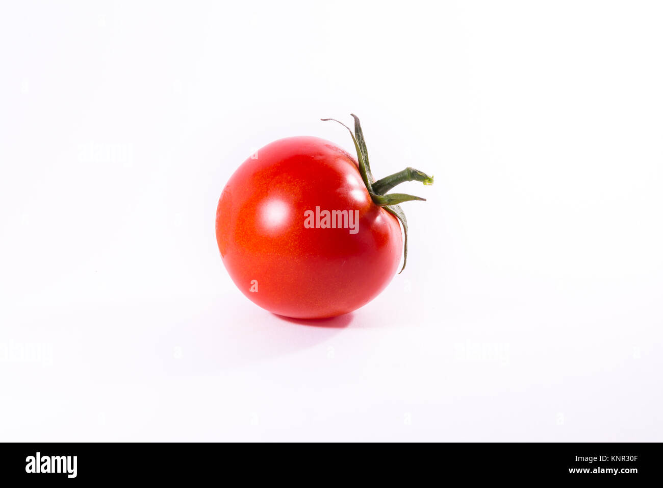 Single Tomato Vegetable Stem Cooking Fresh Ingredient Isolated White ...