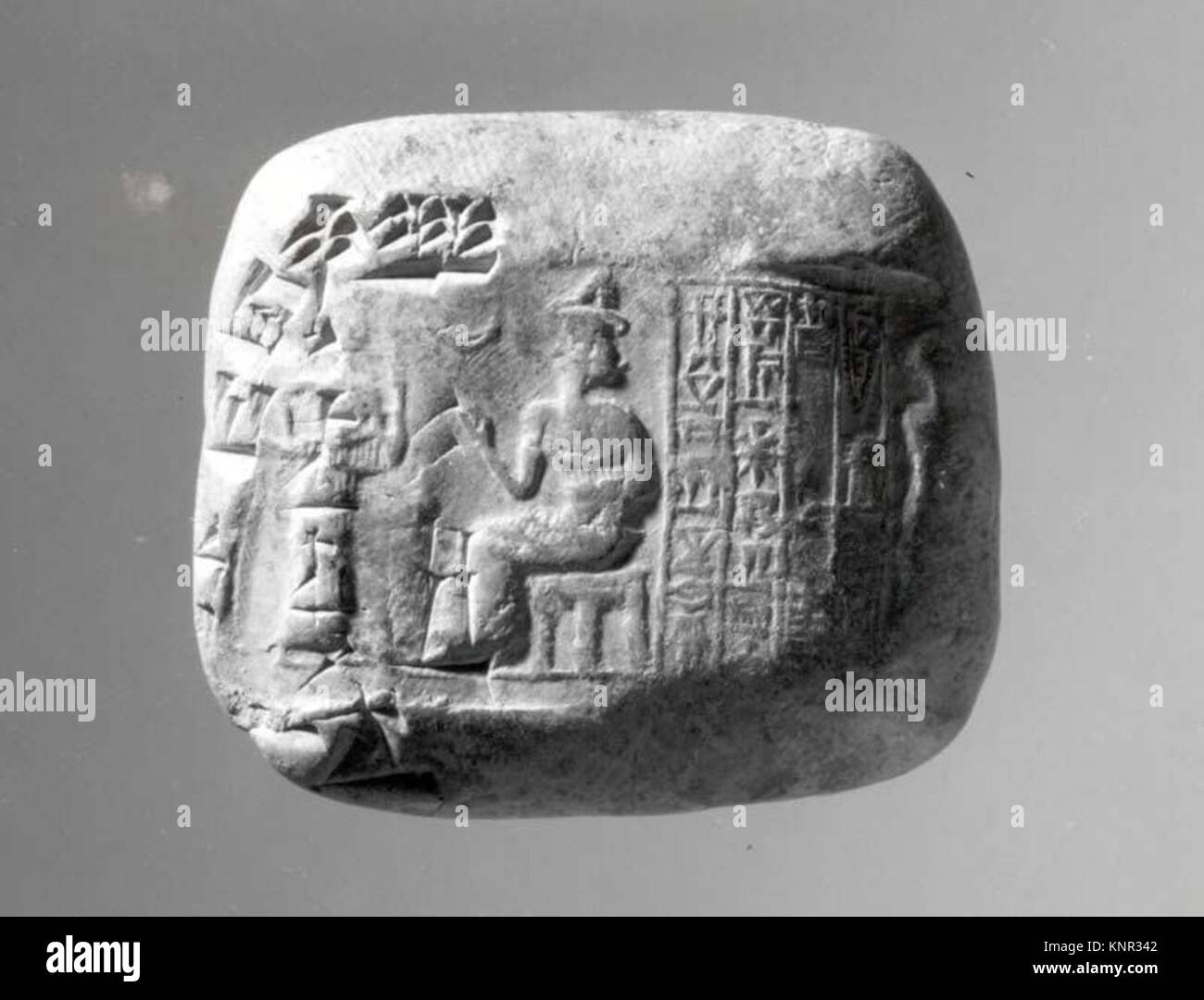 Cuneiform tablet impressed with cylinder seal- receipt of goats MET ...