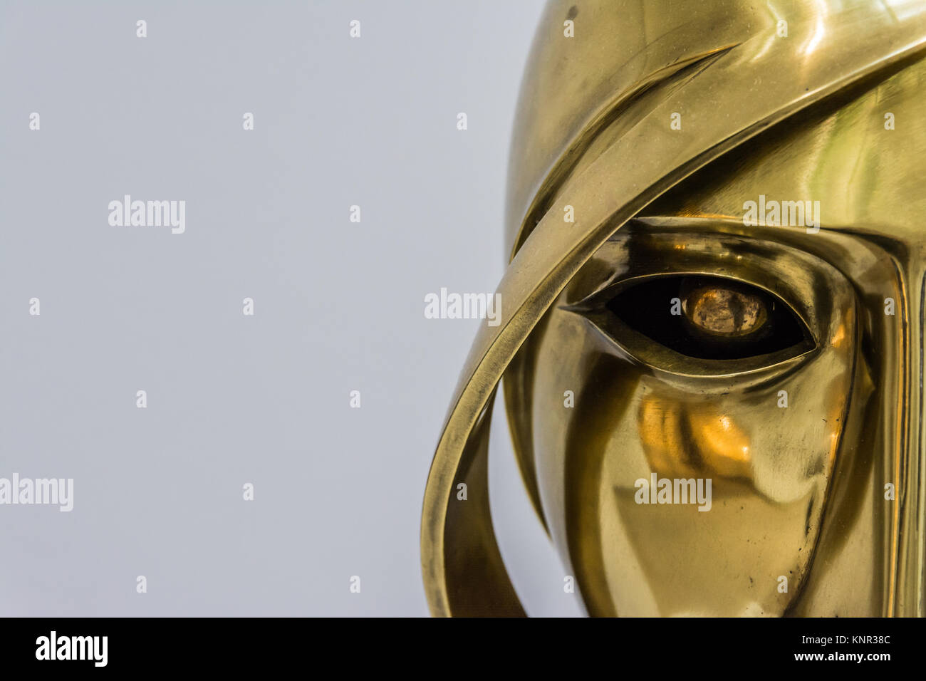 Abstract Female Metal Statue Golden Eye Closeup Detail Portrait ...