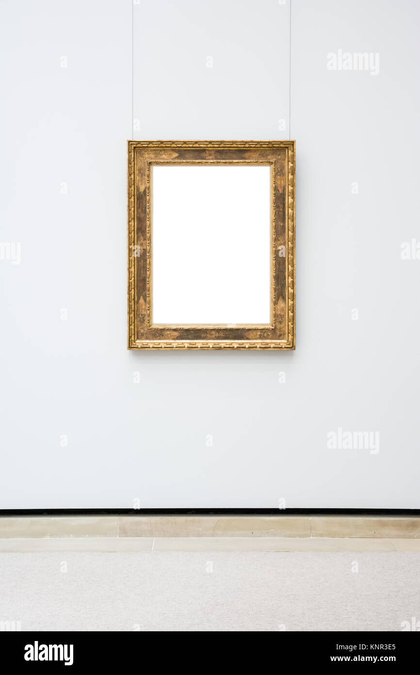 Art Museum Frame Wall Ornate Minimal Design White Isolated Clipping ...