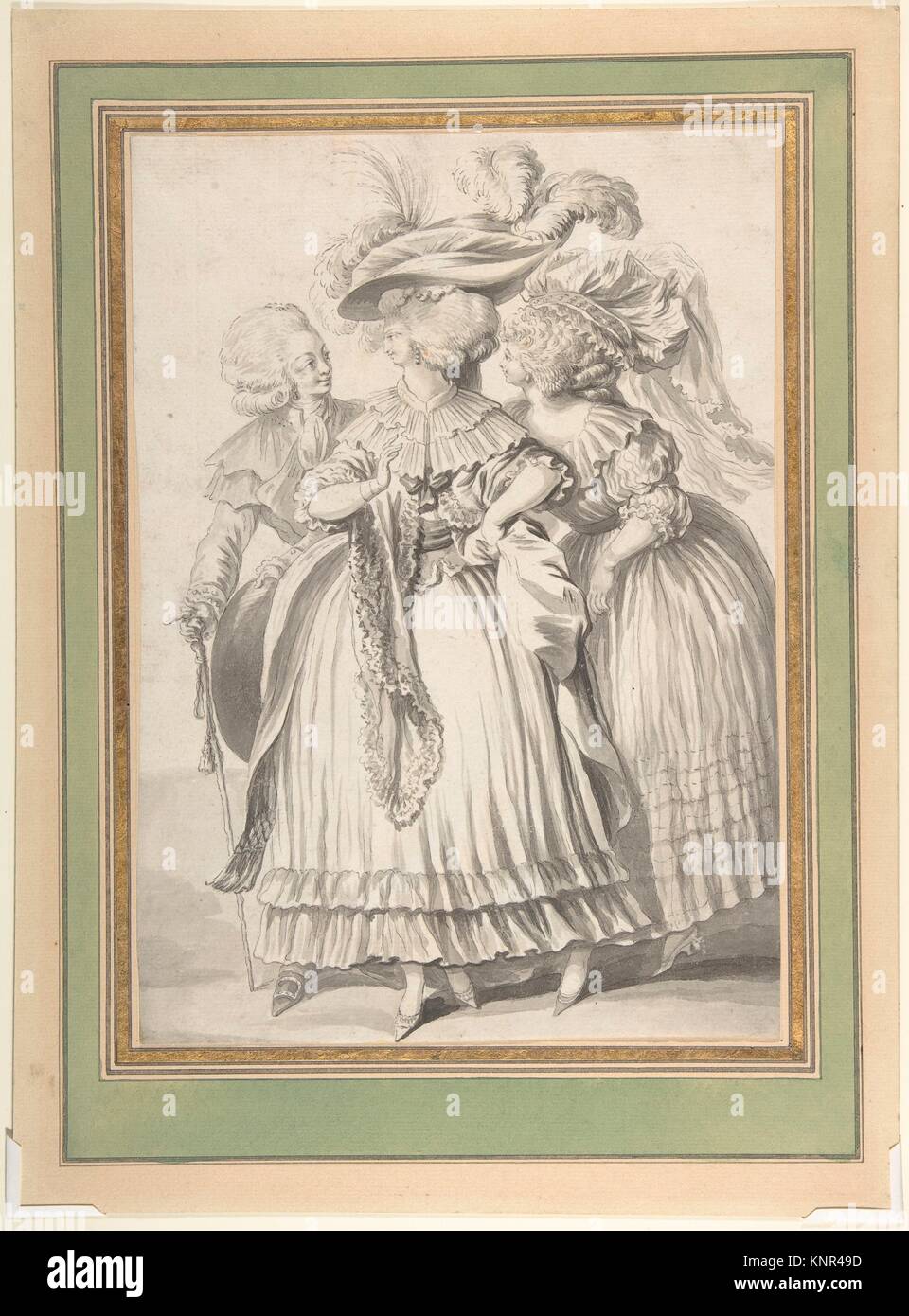 Two Ladies and a Gentleman. Artist: Attributed to Louis Binet (French ...