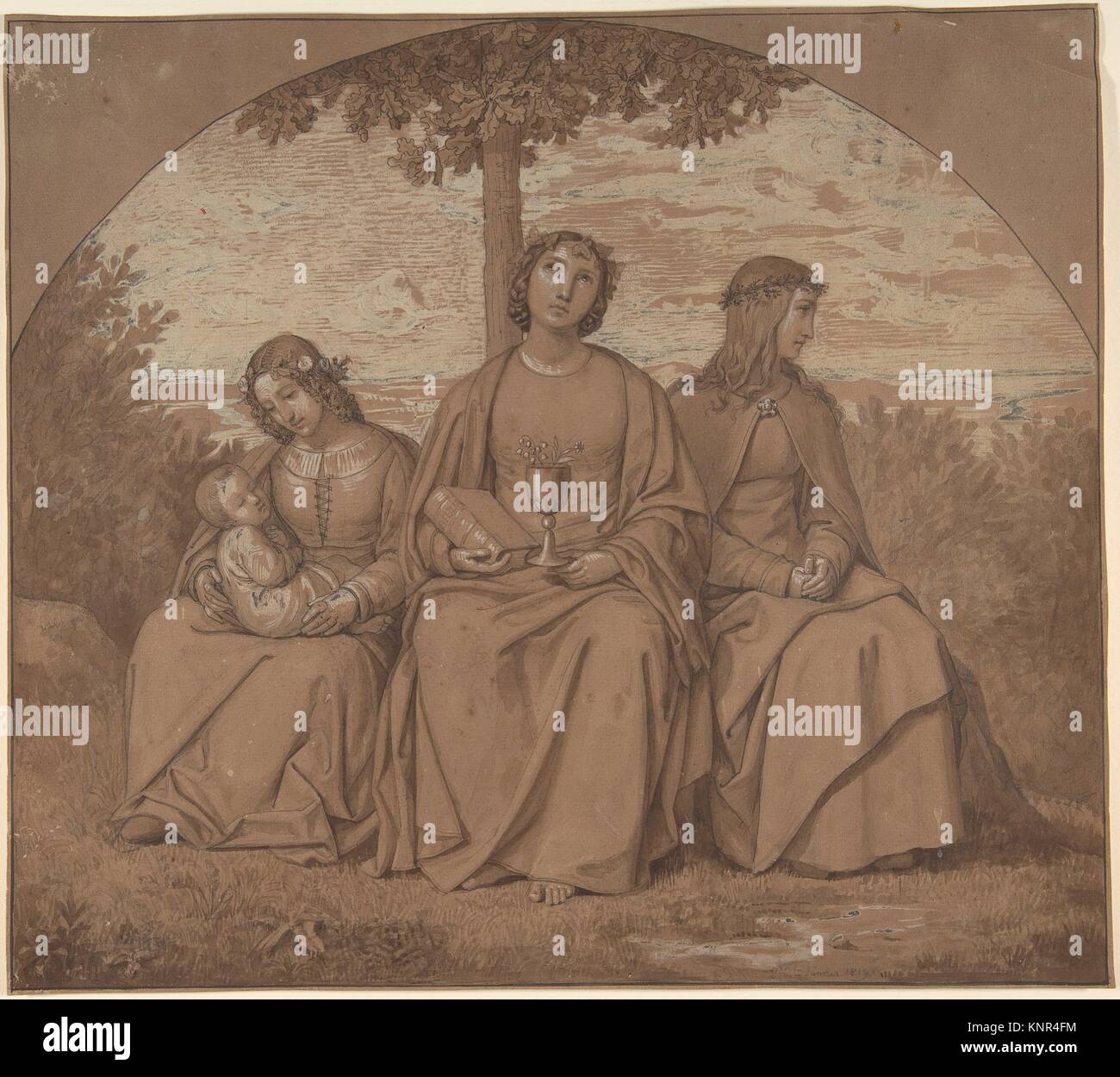 Allegories of Faith, Hope, and Charity. Artist: Heinrich Maria von Hess ...