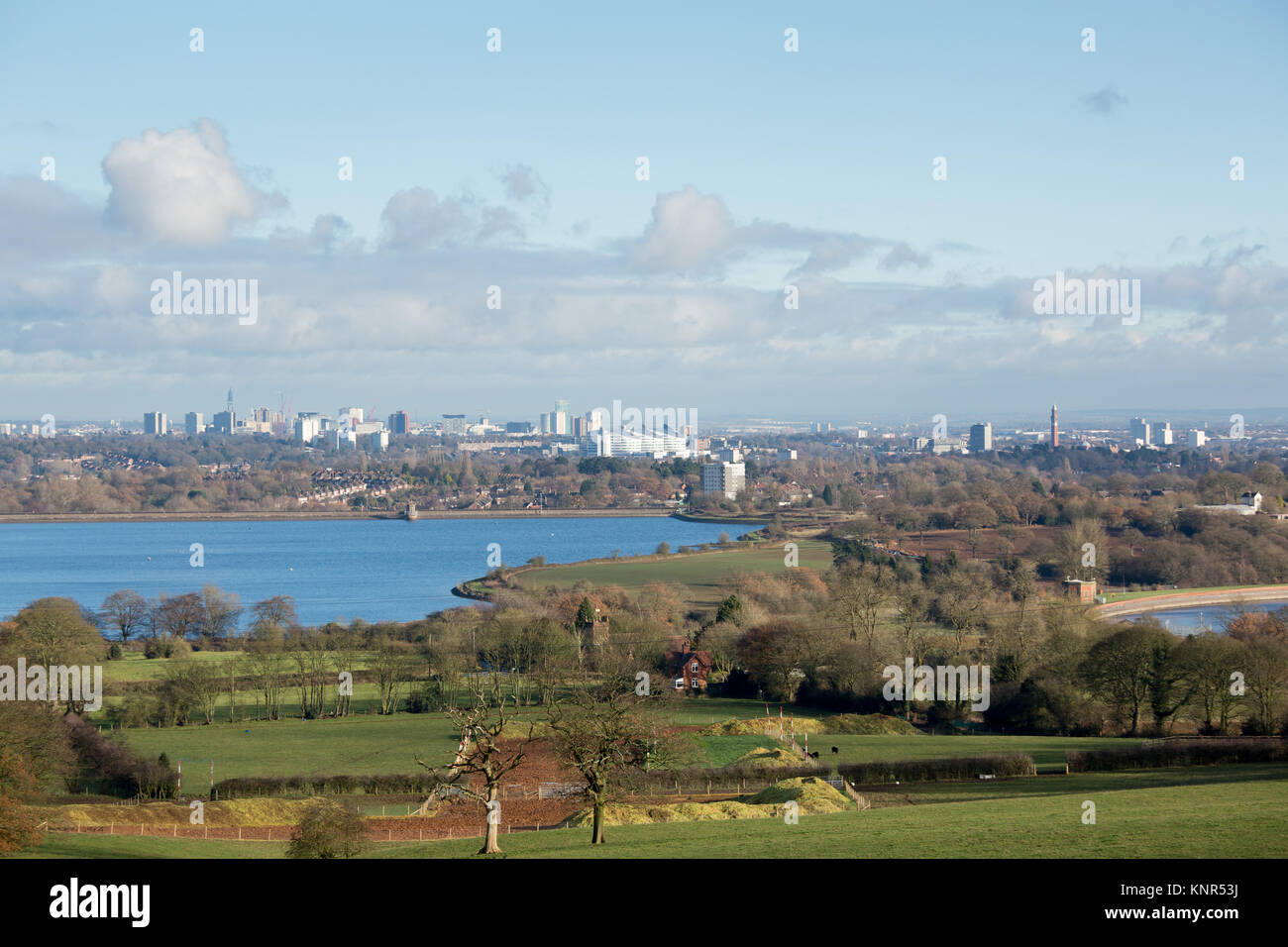 The View of Birmingham from Rubery taking in Bartley Resevoir and ...
