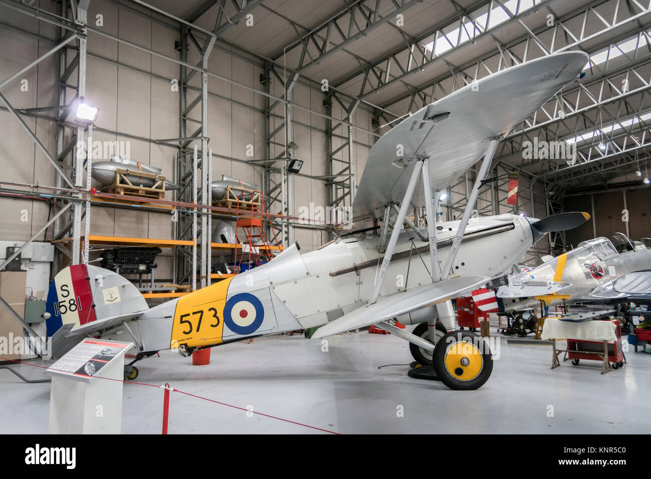 A Hawker Nimrod aircraft in a hangar at the Imperial War Museum ...