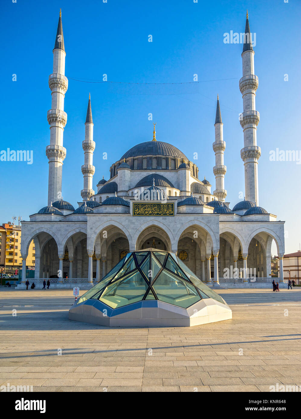 New Melike Hatun Mosque view from Gençlik Park in Ankara,Turkey Stock ...