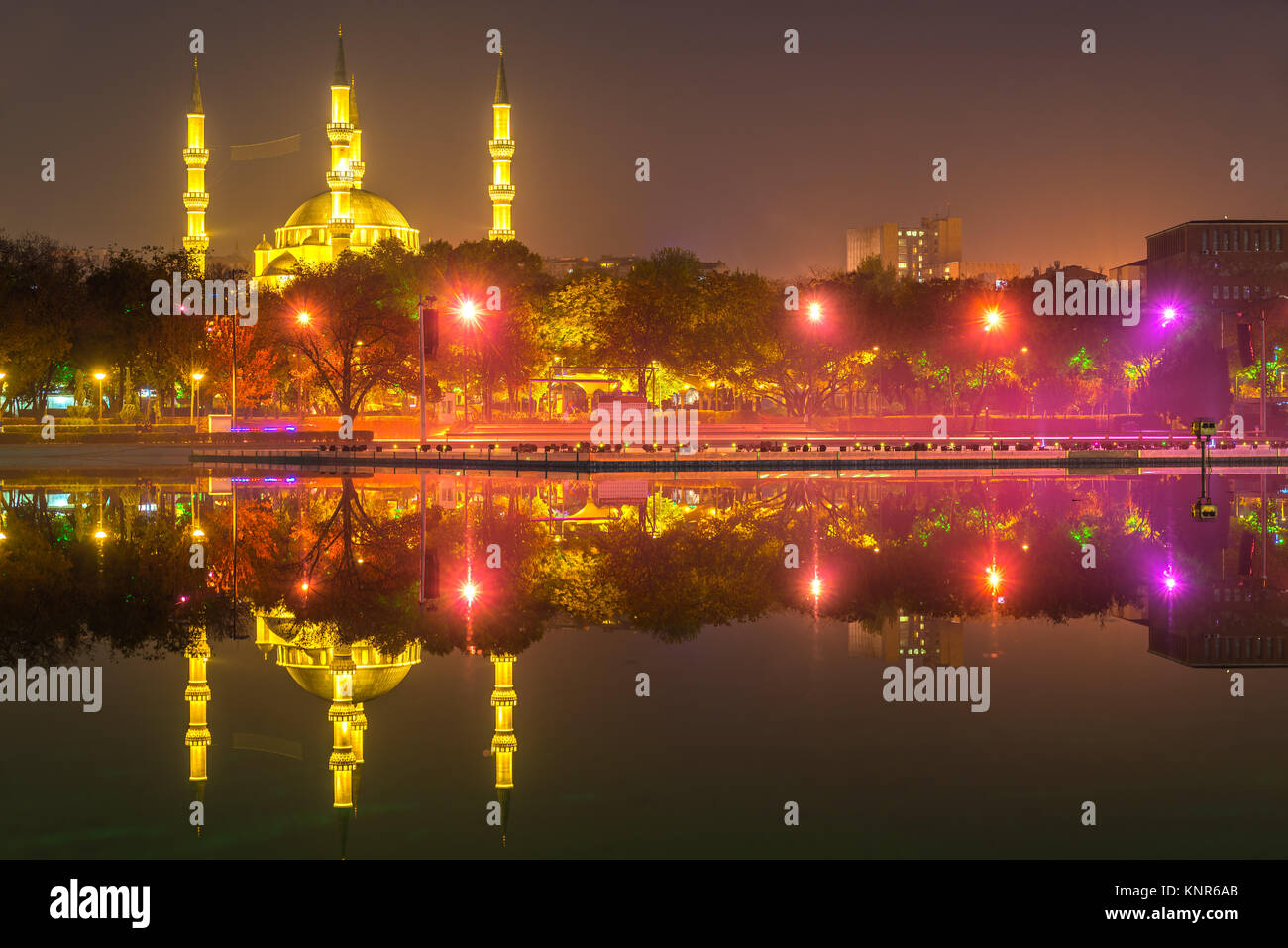 New Melike Hatun Mosque view from GenÃ§lik Park in Ankara,Turkey Stock ...