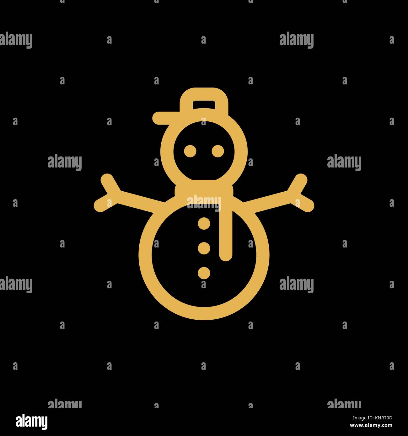 Snowman bell simple style flat icon vector illustration Stock Vector ...