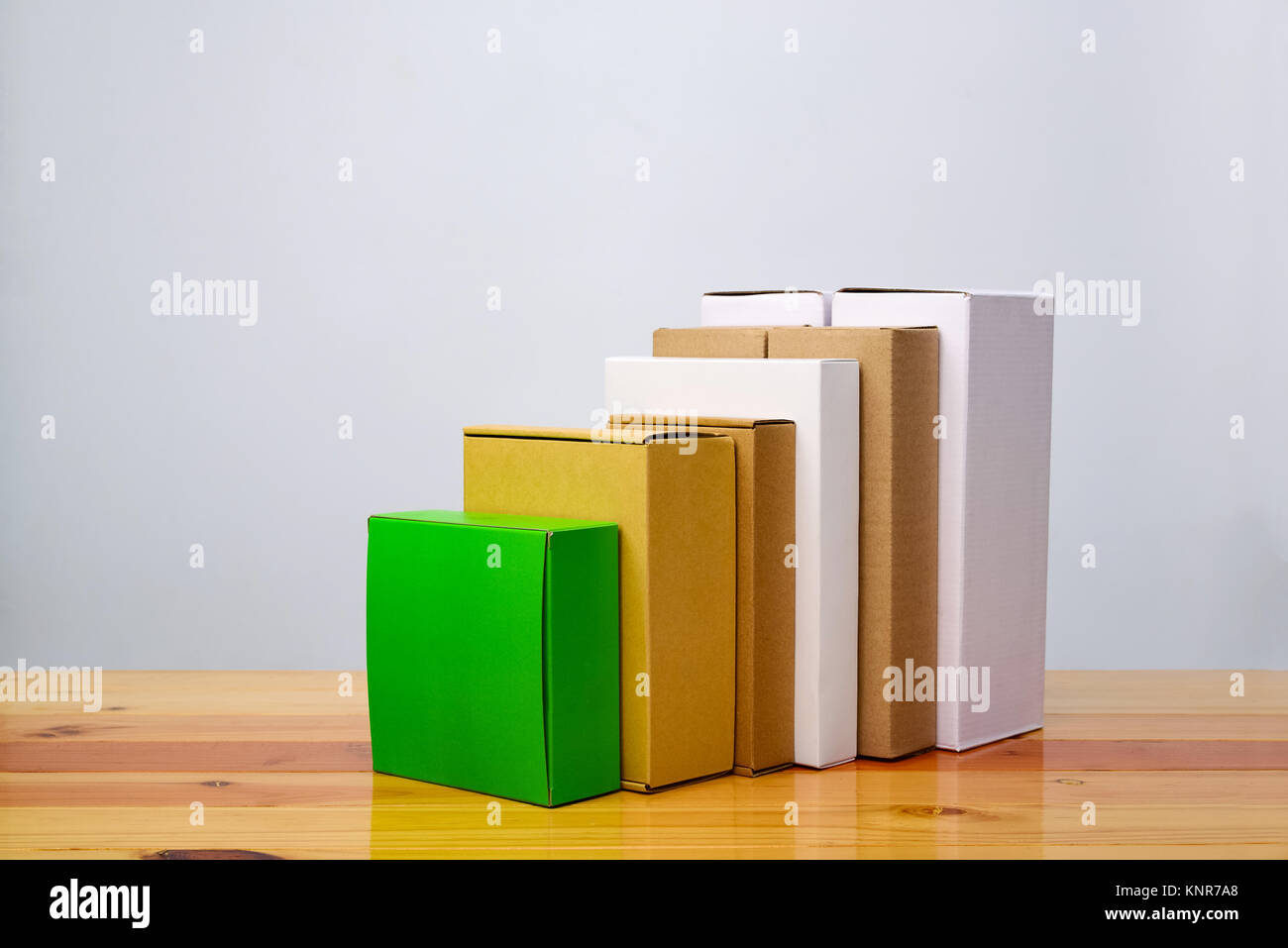 Group of cardboard box different color and size, pile of package made ...
