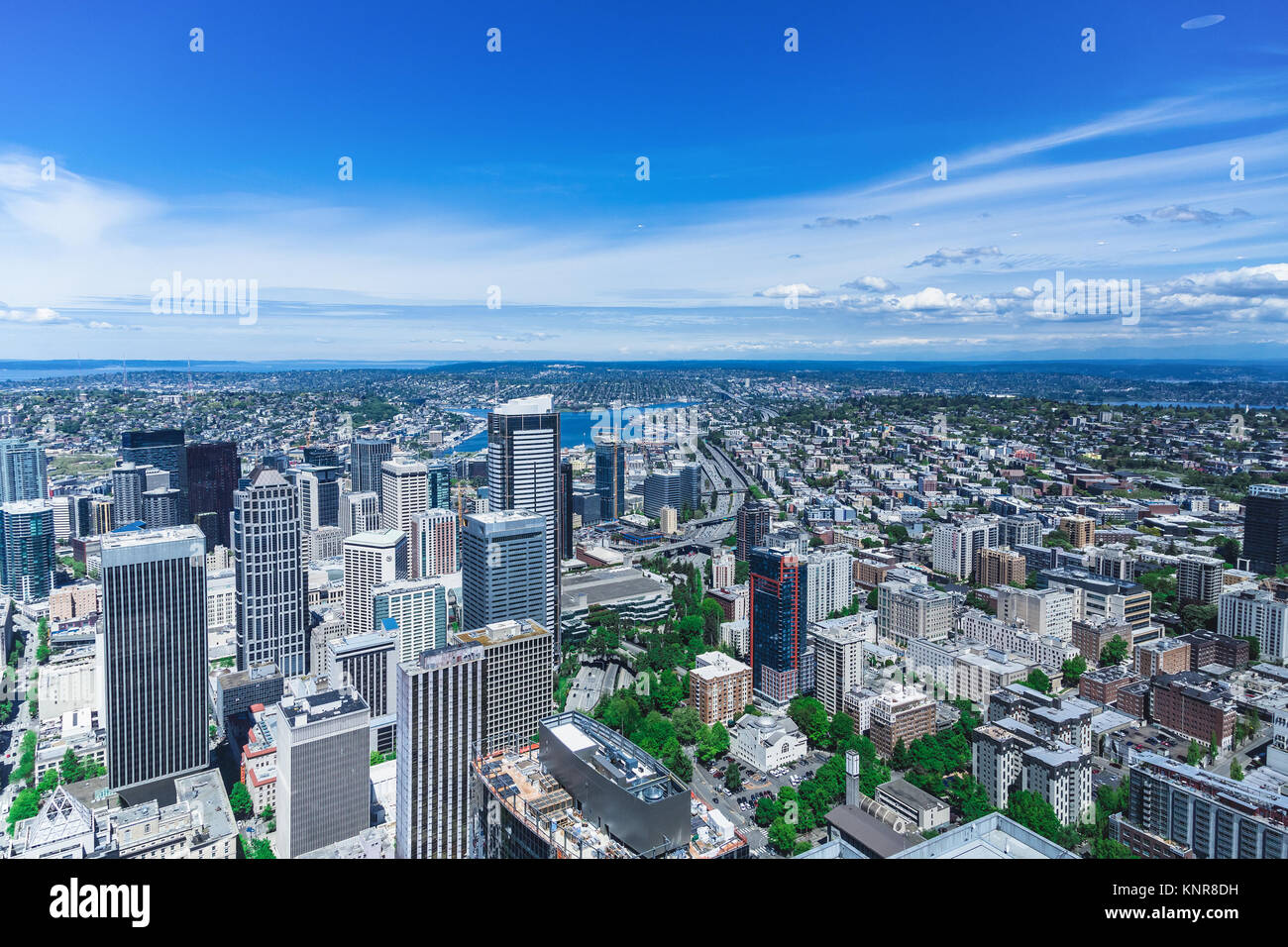 View of Seattle Washington from High Above Stock Photo - Alamy